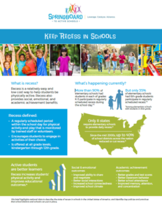 Springboard to Active Schools Data Brief: Keep Recess in Schools